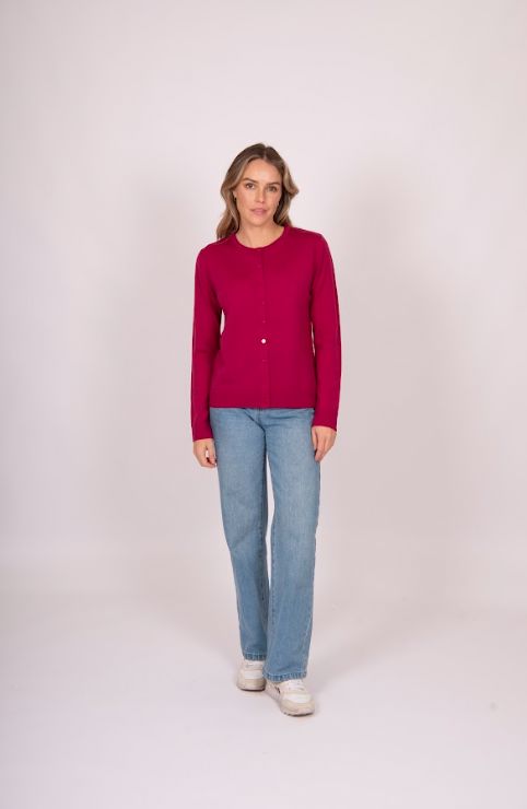 FIELDS SHORT CARDIGAN WITH ROLL TRIM – Williams Woolshed